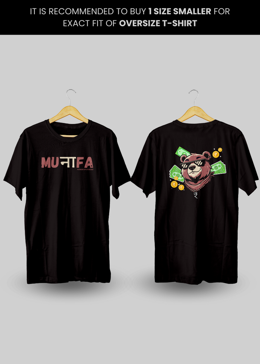 Munafa Bear Oversize Tee | Limited Edition – powerofstocksmerch